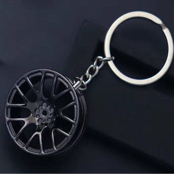 MoonFlowerBtq | Accessories | Car Tire Rim Keychain Black | Poshmark